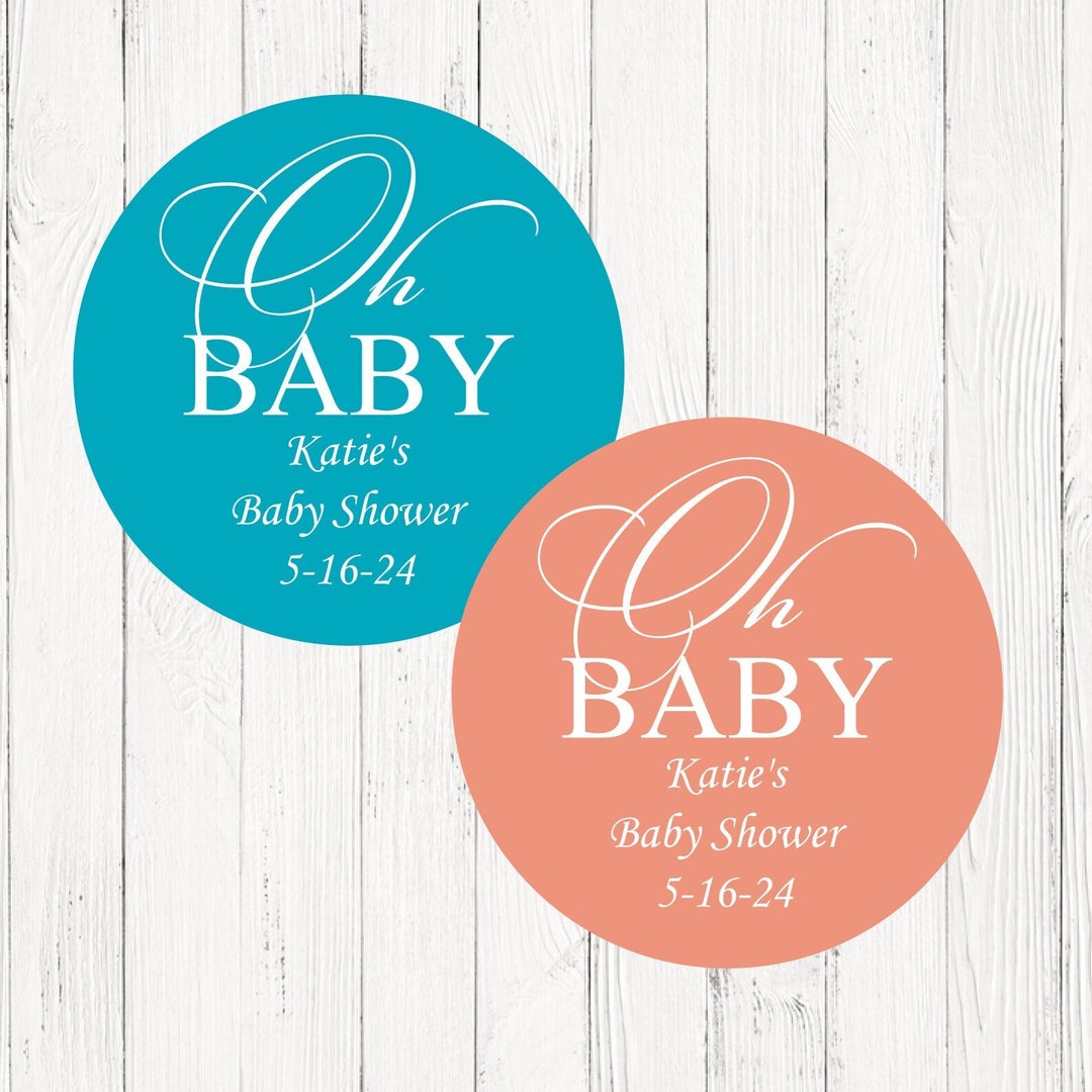 Baby Shower Labels, 24 Pcs Oh Baby Personalized Baby Shower Labels ...