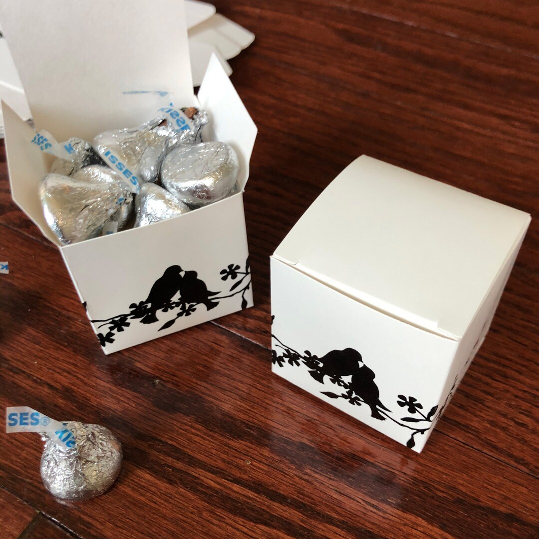 20 Pcs Love Birds Design Favor Box + Arrives Unassembled - Flat + Small ...
