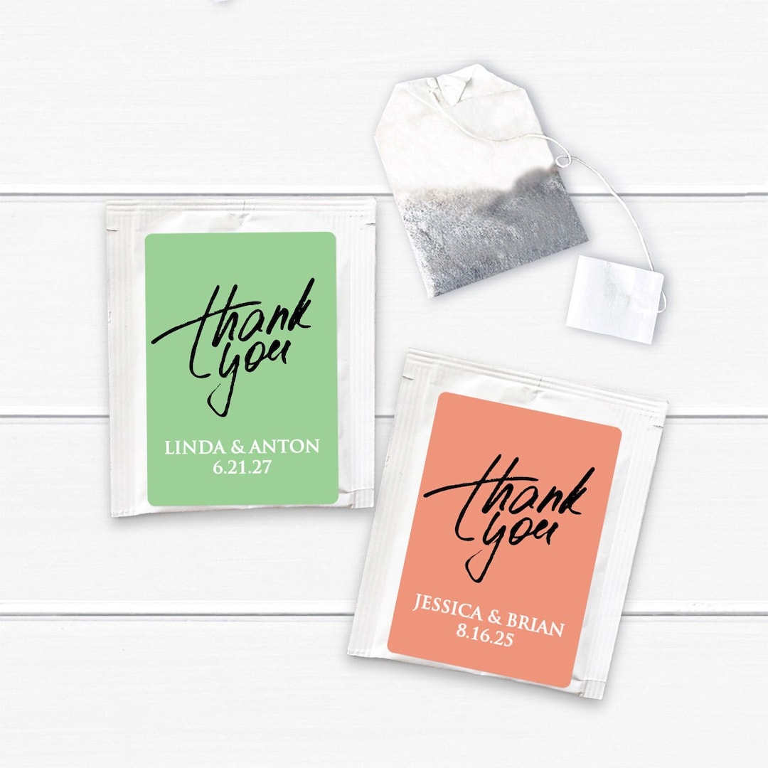 30 Pcs Thank You Personalized Tea Bags With Stickers Favors - Thank You ...