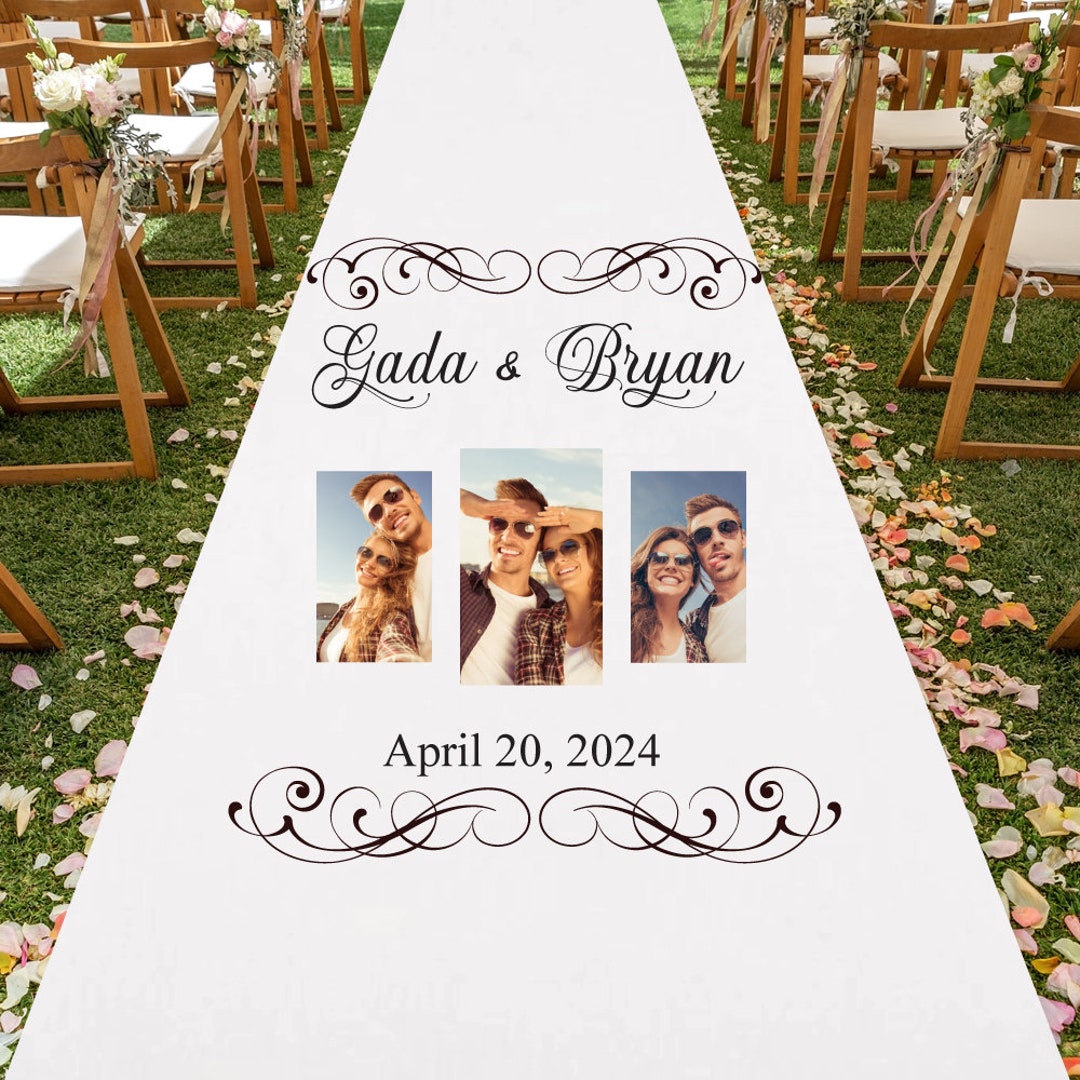 Custom Personalized Photo Aisle Runner Wedding Aisle Runner ...