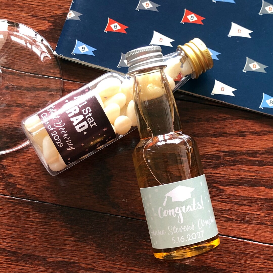 12 Pcs Graduation Personalized Favor Container Personalized Silver or ...