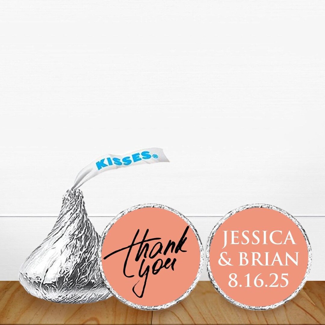 106 Pcs, Thank You Personalized Hershey Kisses Stickers, Hershey's ...
