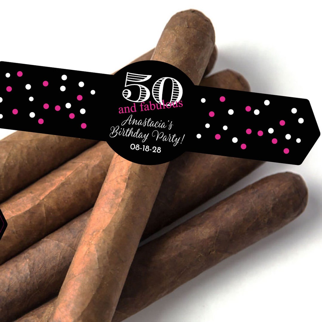 15 PIECES Happy Birthday Cigar Stickers - Age Number Custom ...