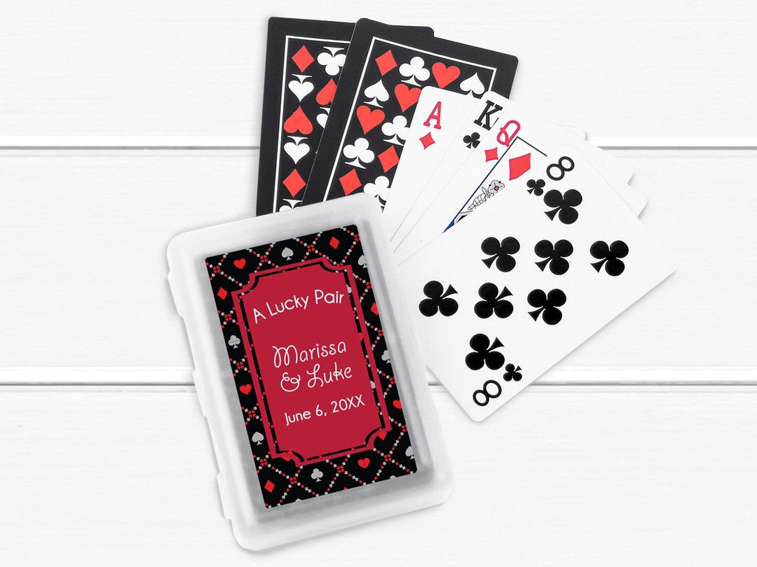 Wedding Favors, 10 Pcs A Lucky Pair Personalized Playing Cards Favors ...