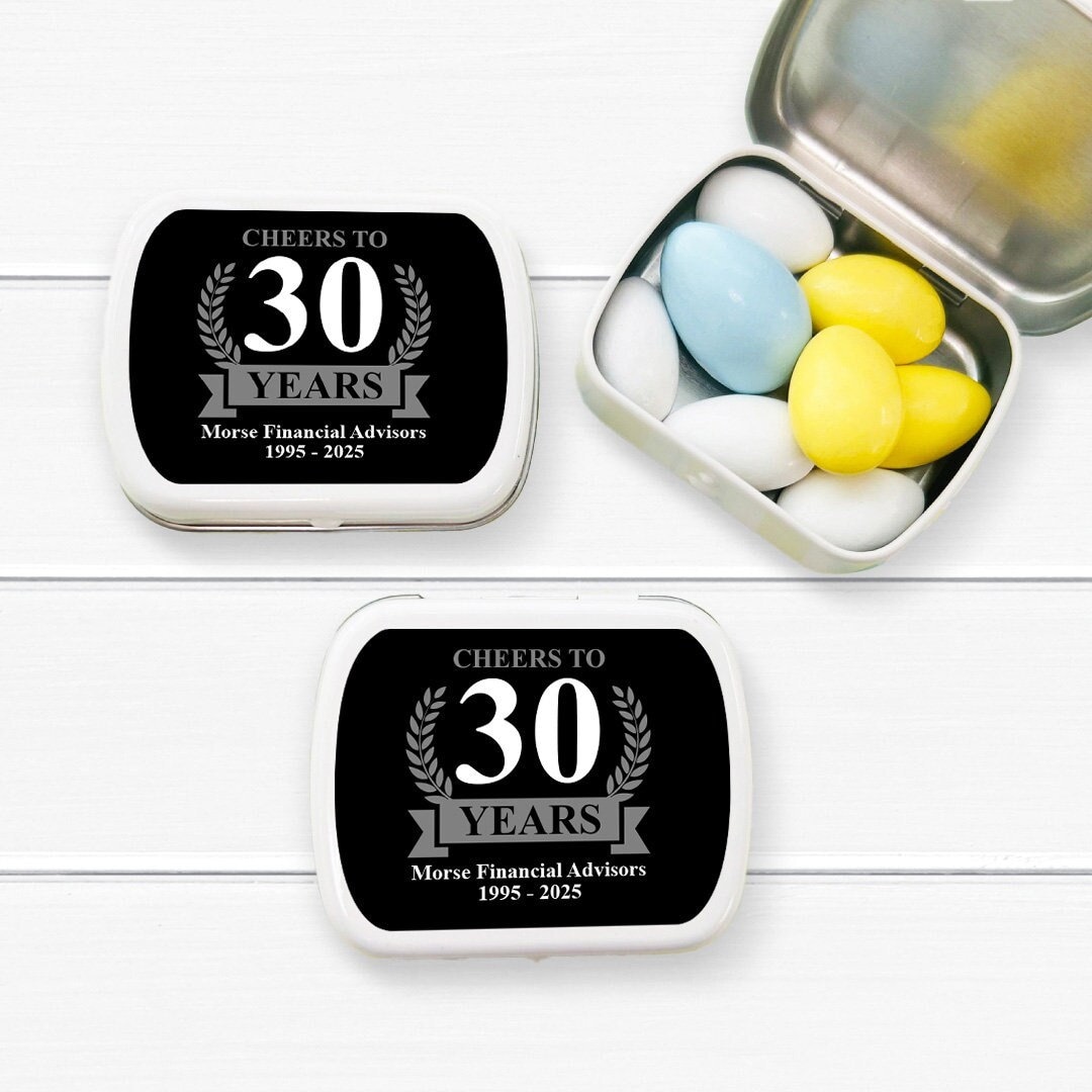 12 Pcs Cheers to Years Birthday Personalized Mint Tin Container ...