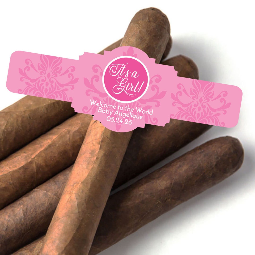 Baby Shower Cigar Stickers - Personalized Celebration Bands (15 Pieces ...