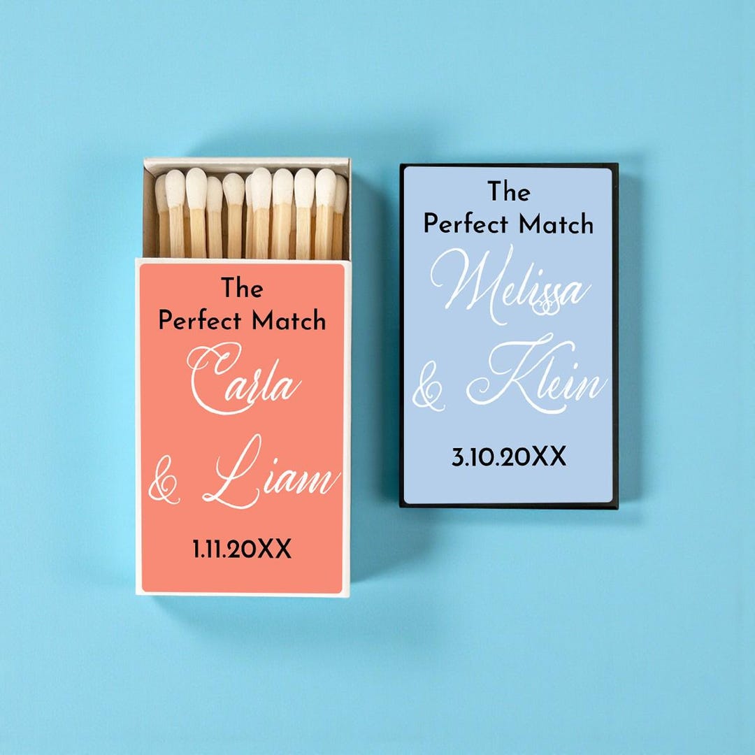 The Perfect Match Personalized Matches, Matchboxes Wedding Party Favors ...