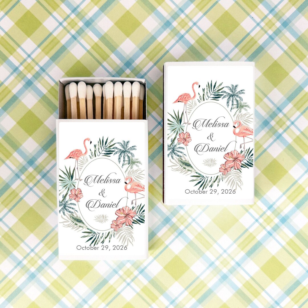 Wedding BULK Matches Set of 50, Flamingos Personalized Matches ...