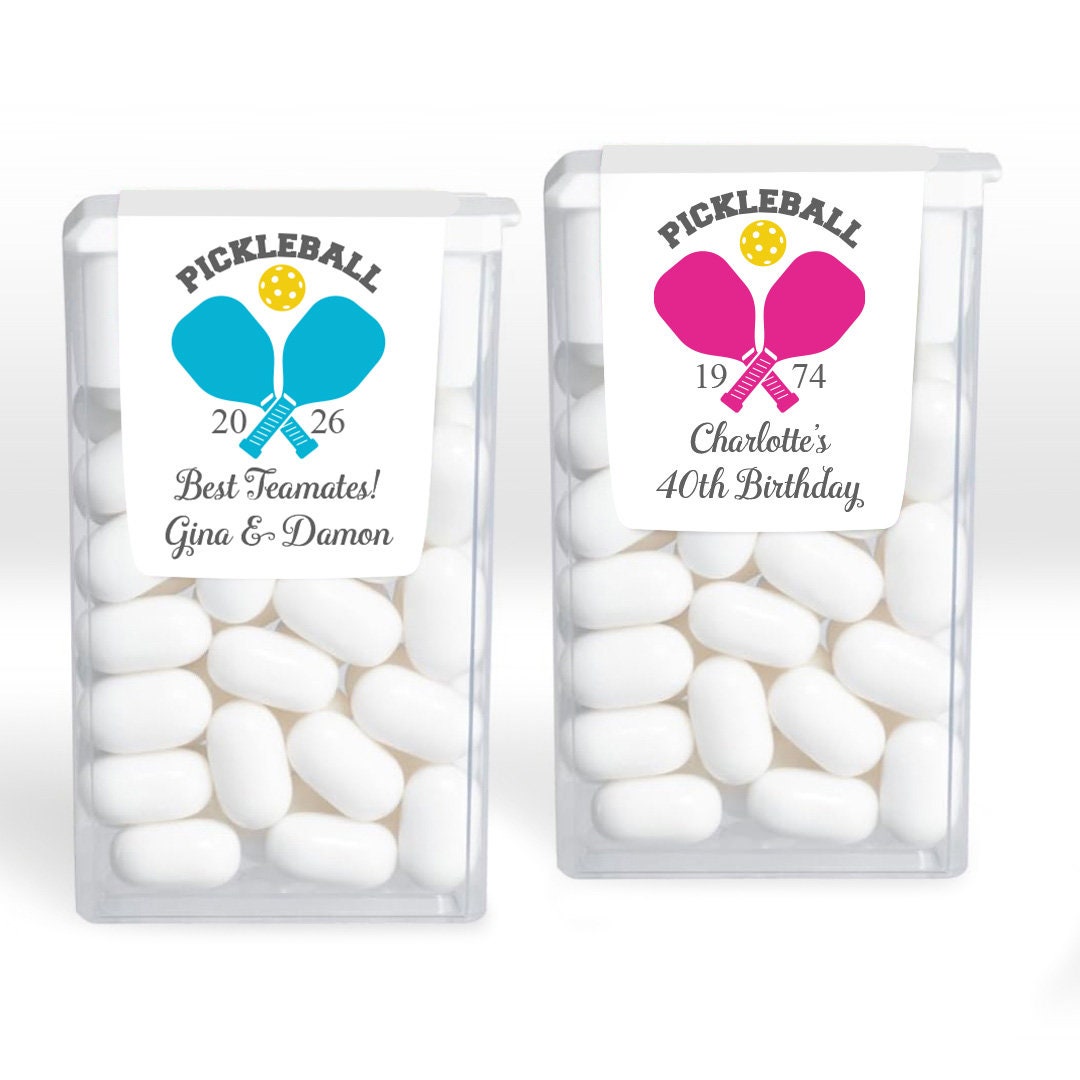 Pickleball Party Favors, Set of 12, Pickleball Personalized Tic Tac ...