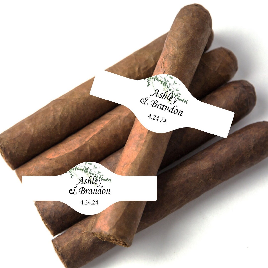 15 PIECES Eucalyptus Wedding Personalized Cigar Stickers , Affordable ...
