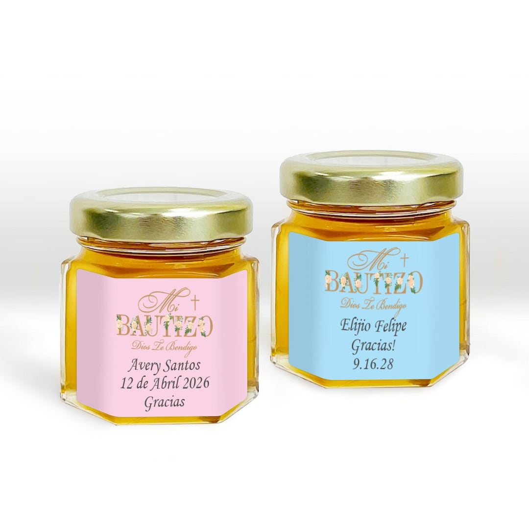 Baptism Mi Bautizo Personalized Mini Honey Jar Favors, Affordable ...