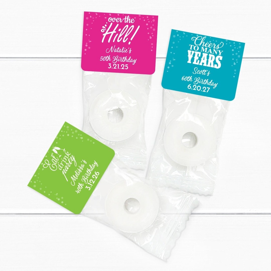 25 Pcs of Adult Birthday Personalized Life Savers Favors, Birthday ...