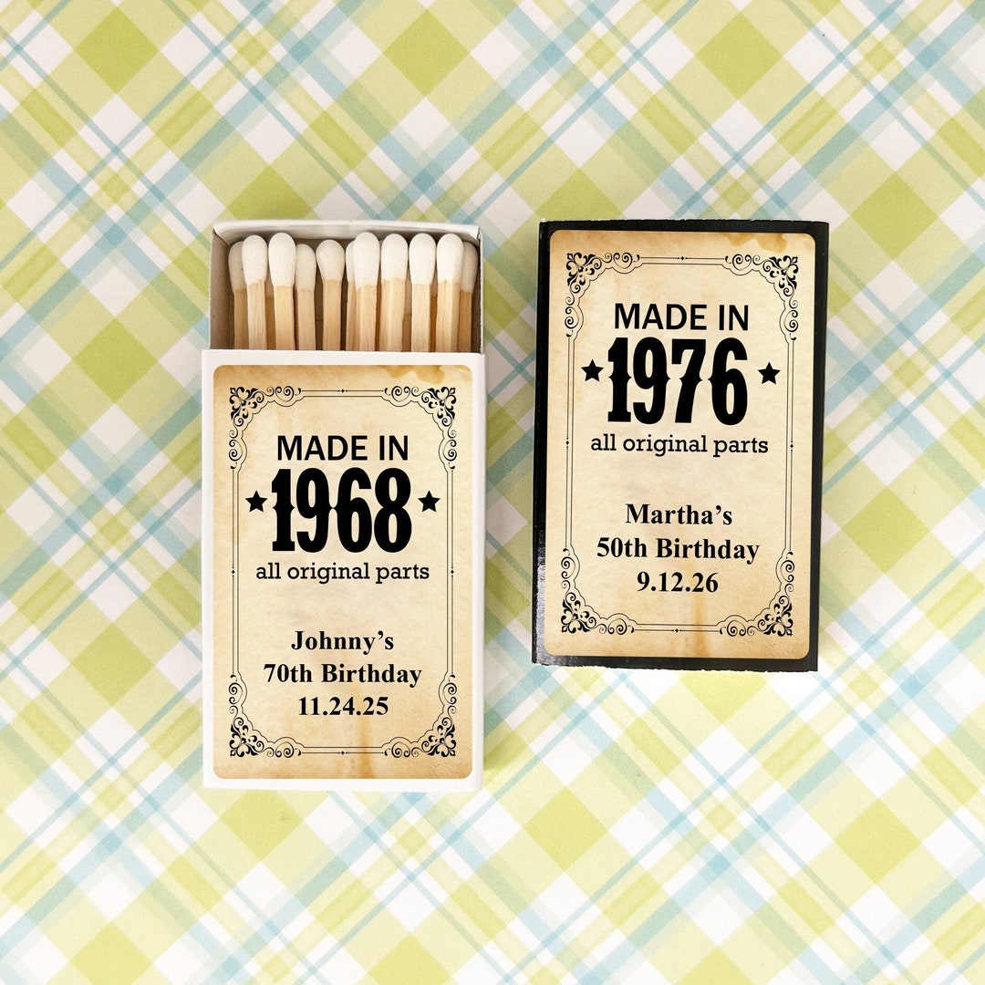 Birthday BULK Matches Set of 50, Made in All Original Parts ...