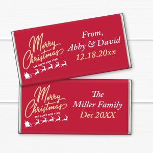Holiday Party Favors, Set of 12, Merry Christmas Personalized Hershey's ...
