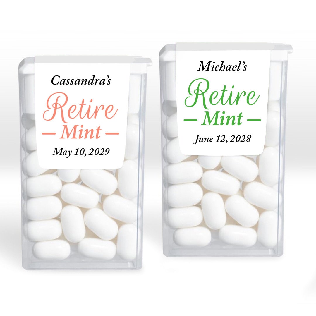 Retirement Party Favors, Set of 12 Personalized Tic Tacs Mint Candy ...