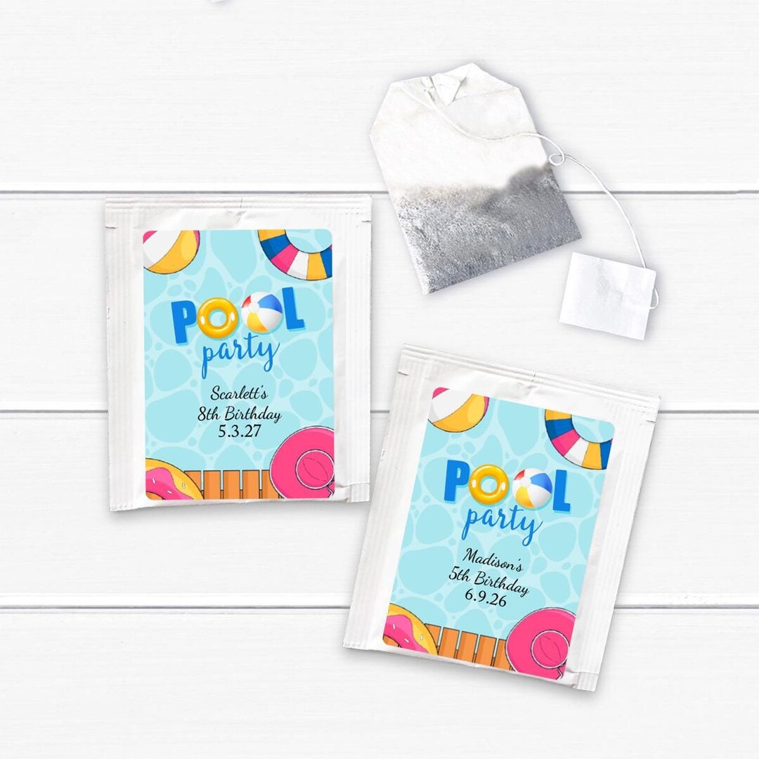 Kids Pool Birthday Favors, Set of 30, Pool Birthday Party Personalized ...