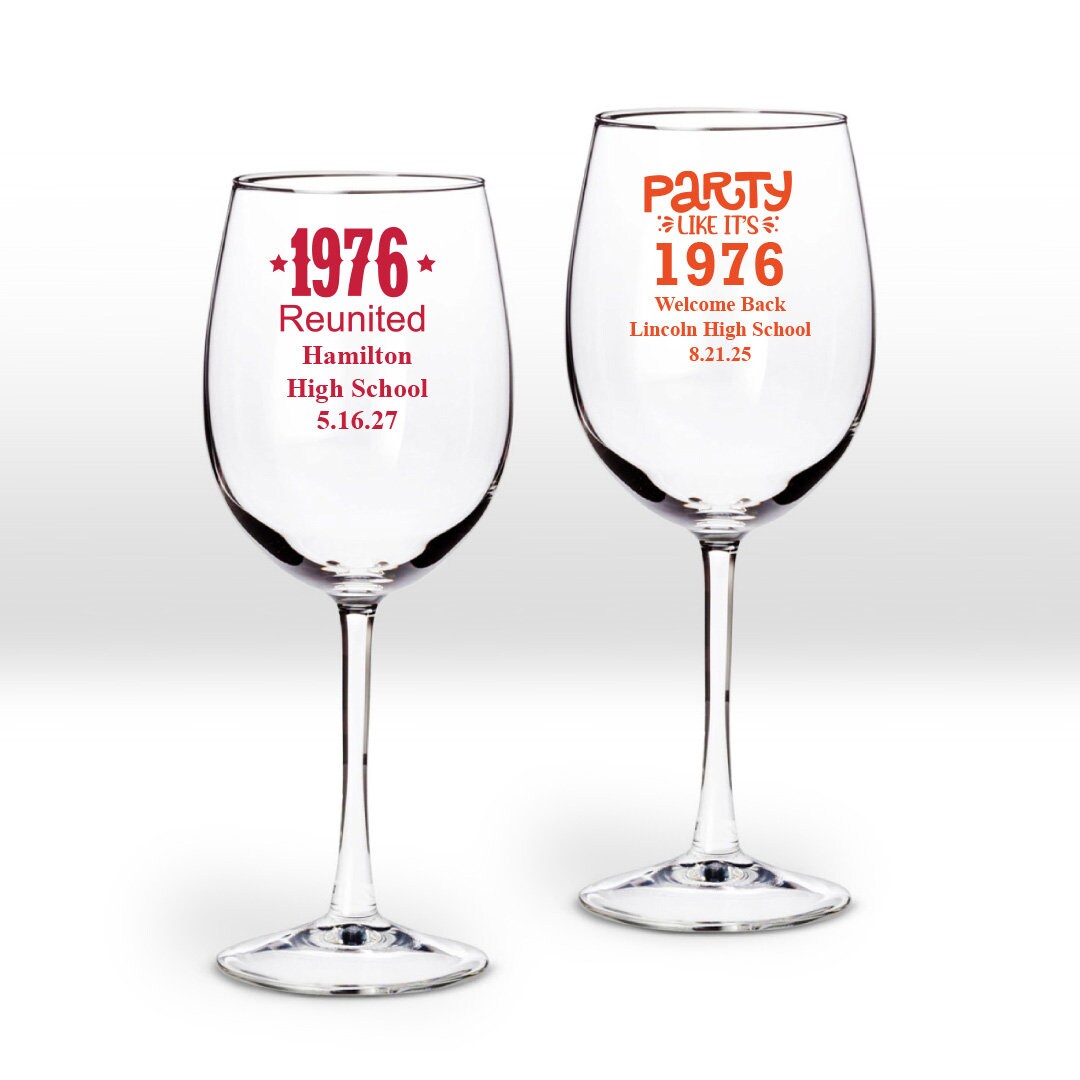 Class Reunion Favors 24 Pieces Personalized Wine Glass With Stem Favors ...
