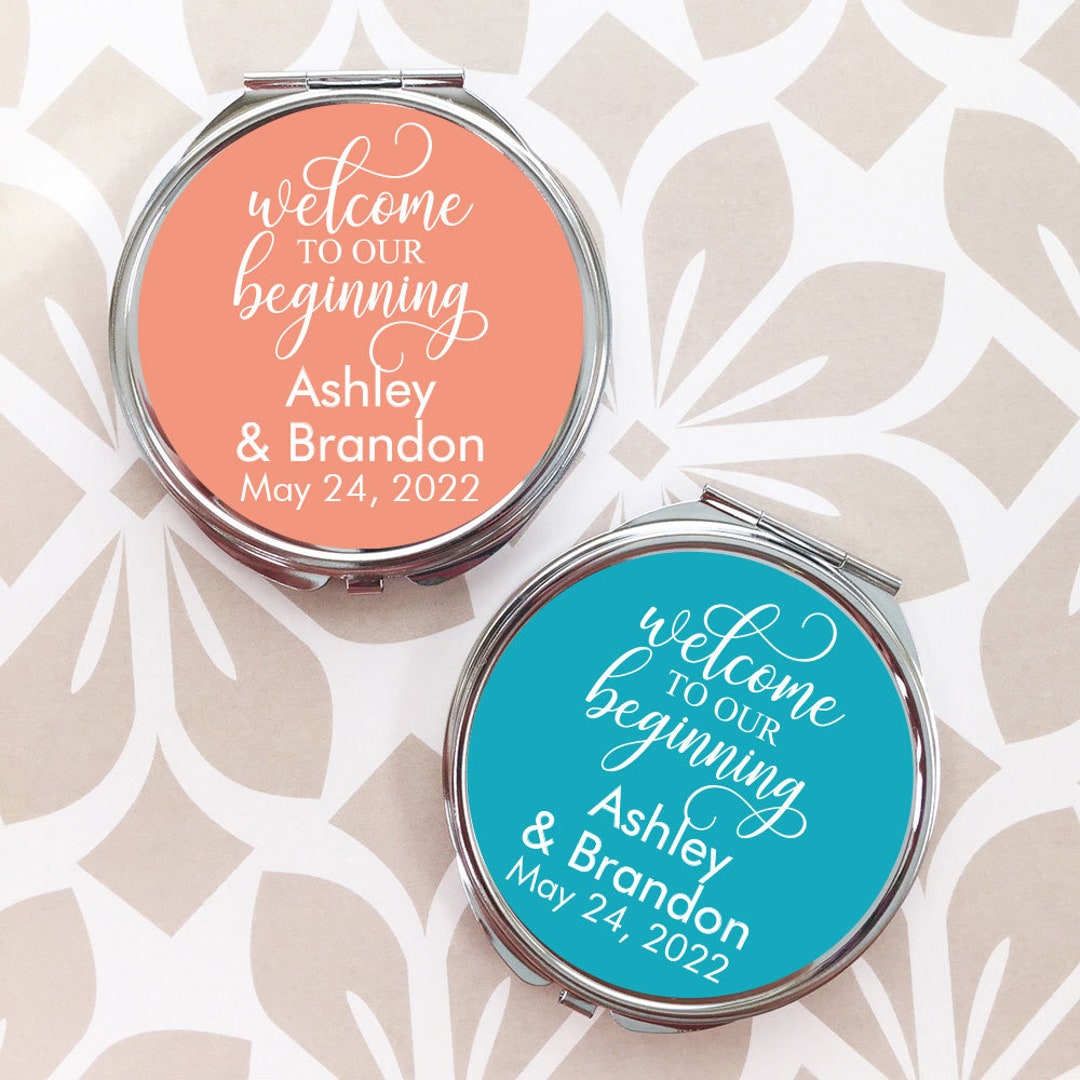 12 Pieces - From Miss to Mrs Personalized Metal Compact Mirror Stickers ...