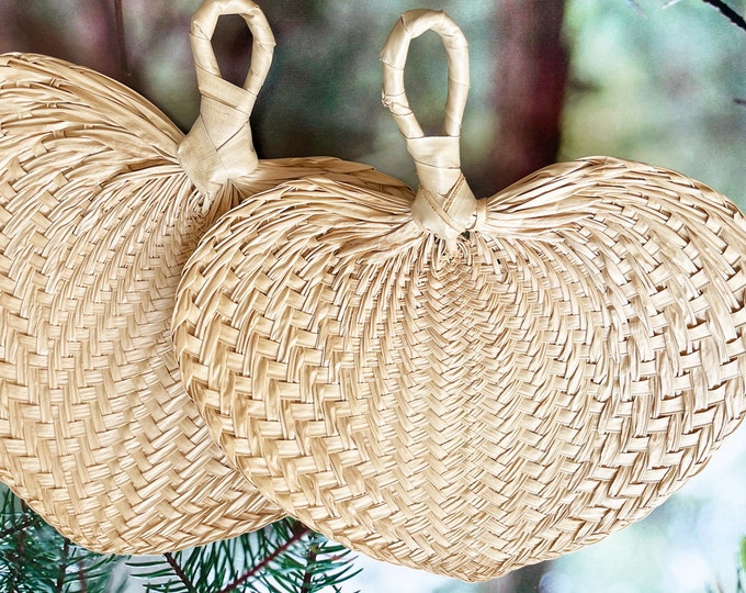 8-12 Inches Raffia Palm Leaf Hand Fans set of 10, Anahaw Fans, Buri ...