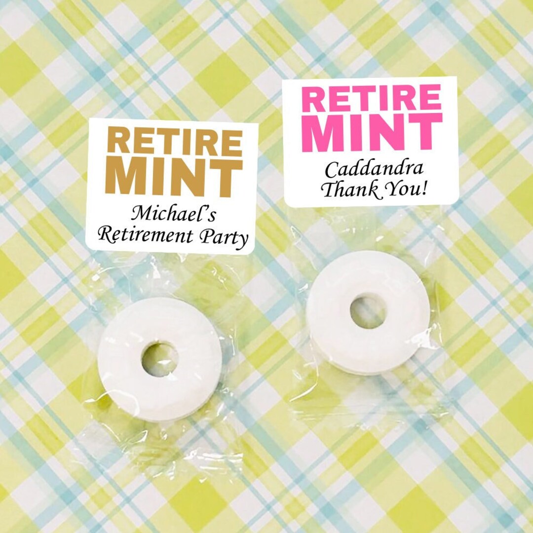 25 Pcs of Retire Mint Personalized Lifesaver Favors, Retirement ...