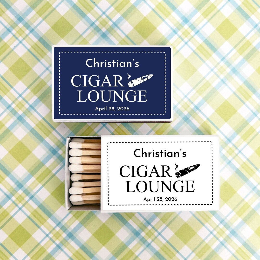 BULK Matches Set of 50, Cigar Lounge Personalized Matches, Matchboxes ...