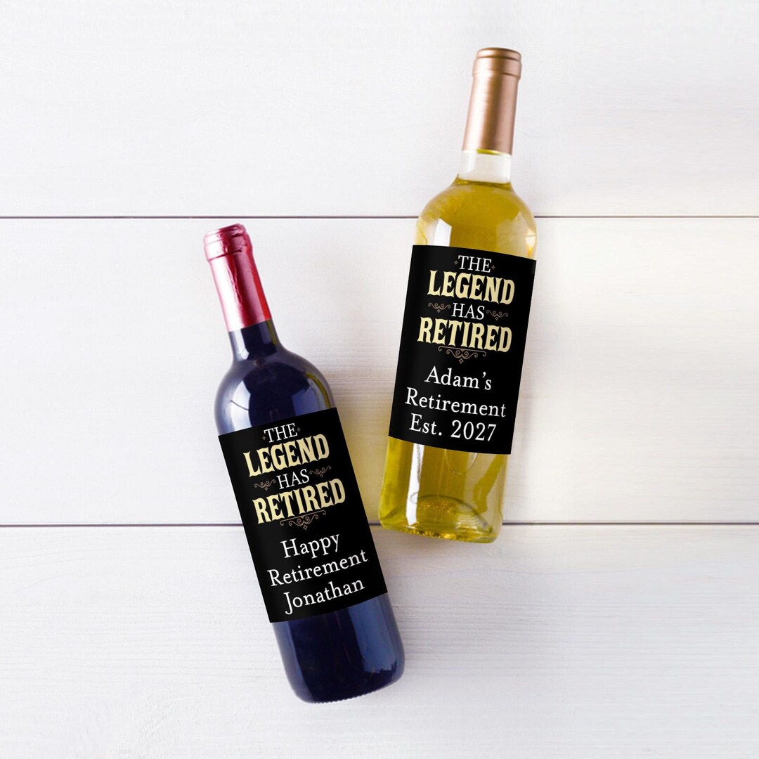 Retirement Favors, Set of 12, the Legend Has Retired Personalized Wine ...