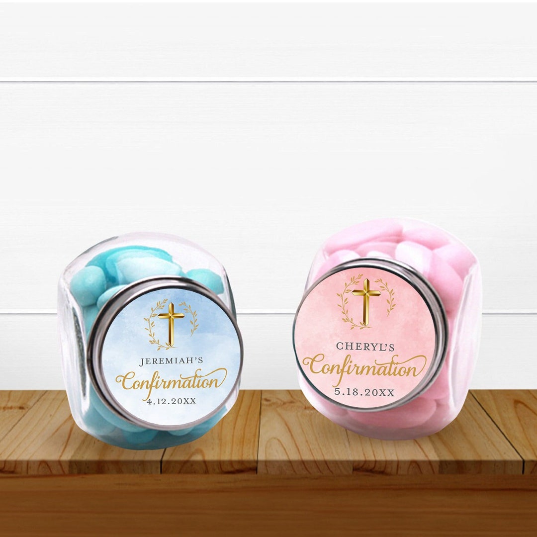 Confirmation Favors, 12 Pcs Confirmation Personalized Candy Jar Favors ...