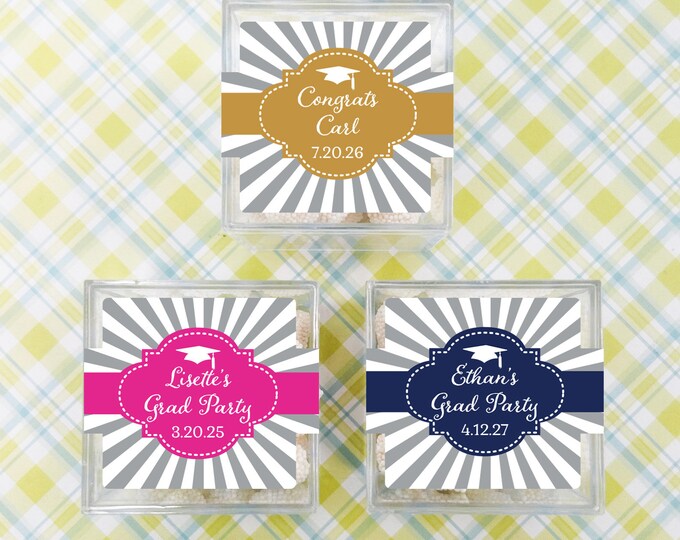 Graduation Party Favor Clear Cube Candy Favor Boxes Graduation Party ...