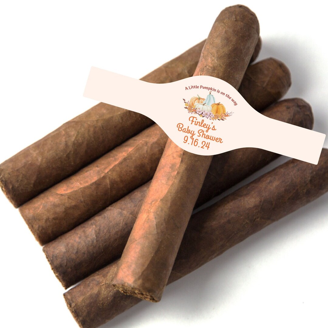 15 Pcs A Little Pumpkin is on the Way Personalized Cigar Stickers Cigar ...