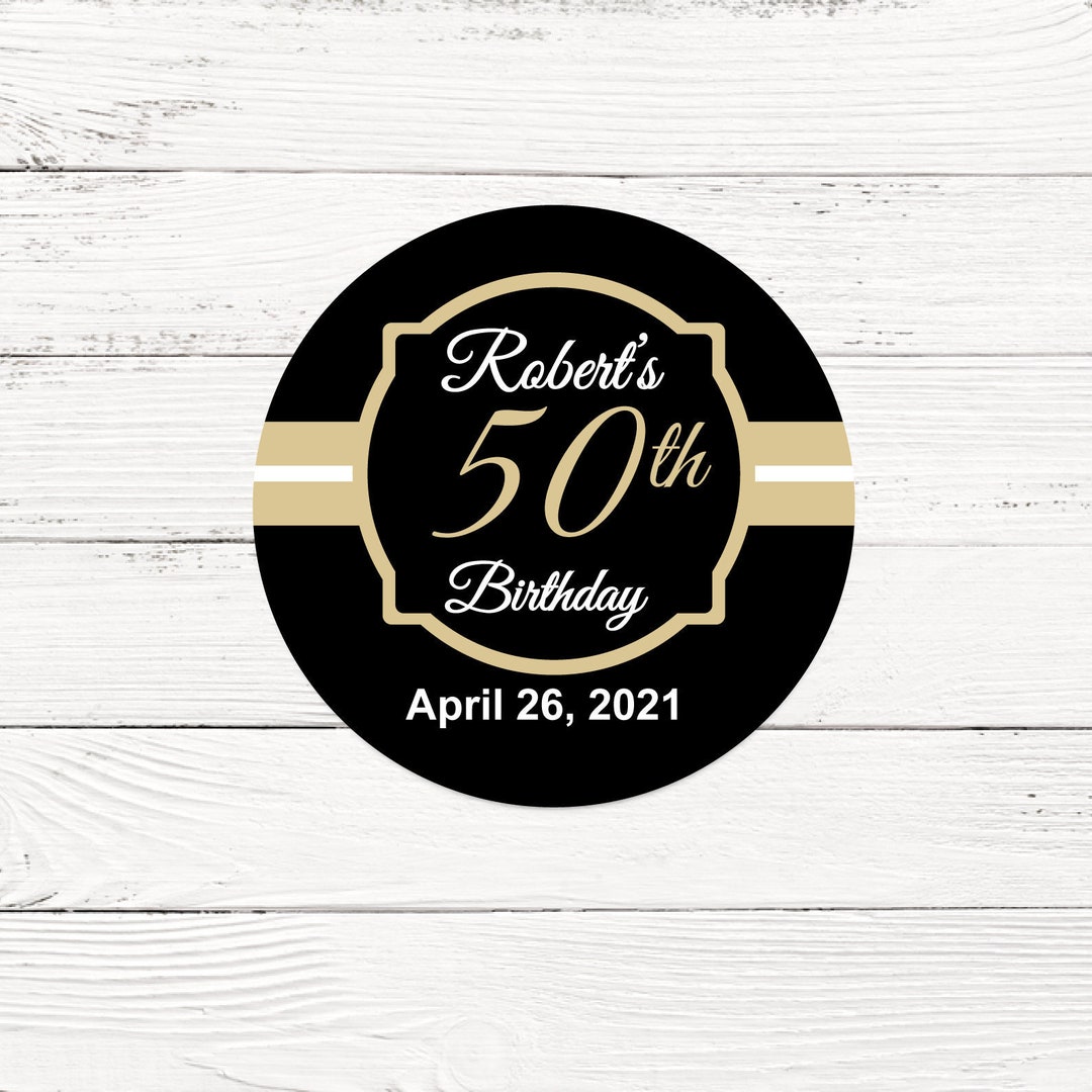 Birthday Labels, 24 Pcs 50th Birthday Personalized Stickers Labels ...
