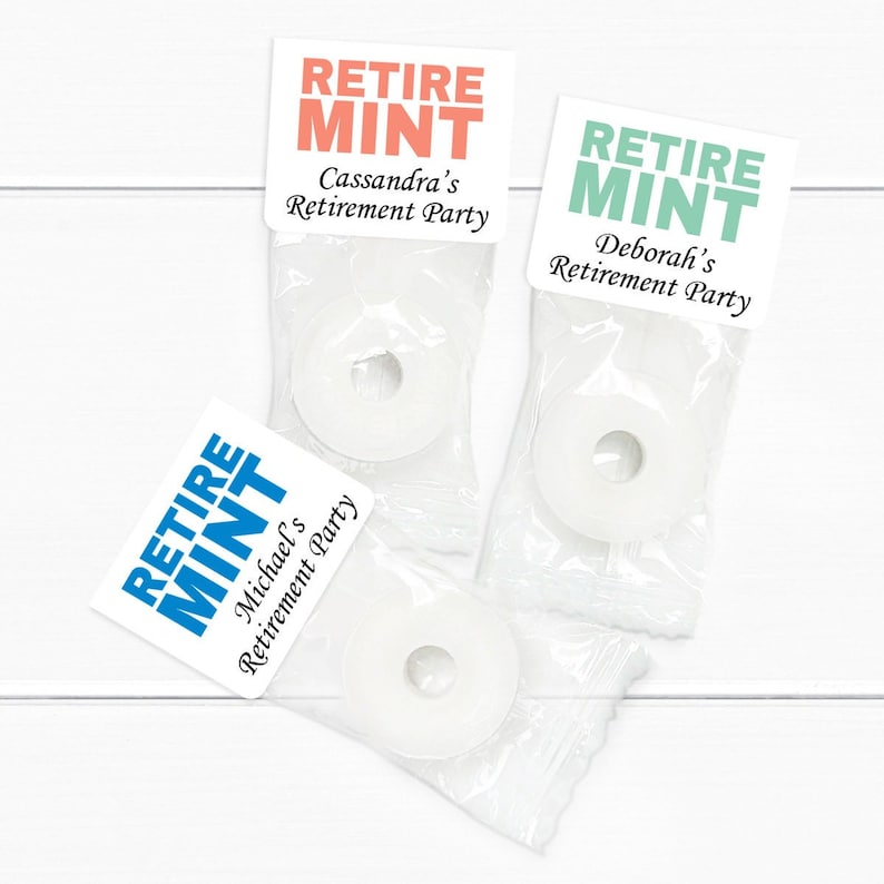 25 Pcs of Retire Mint Personalized Lifesaver Favors, Retirement ...