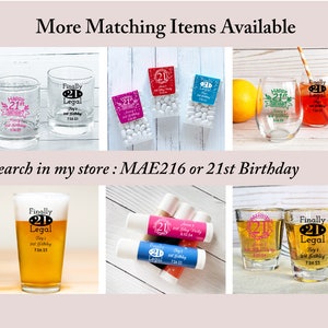 Set of 12 Twenty One 21st Birthday Personalized Mini Candy Jar ...
