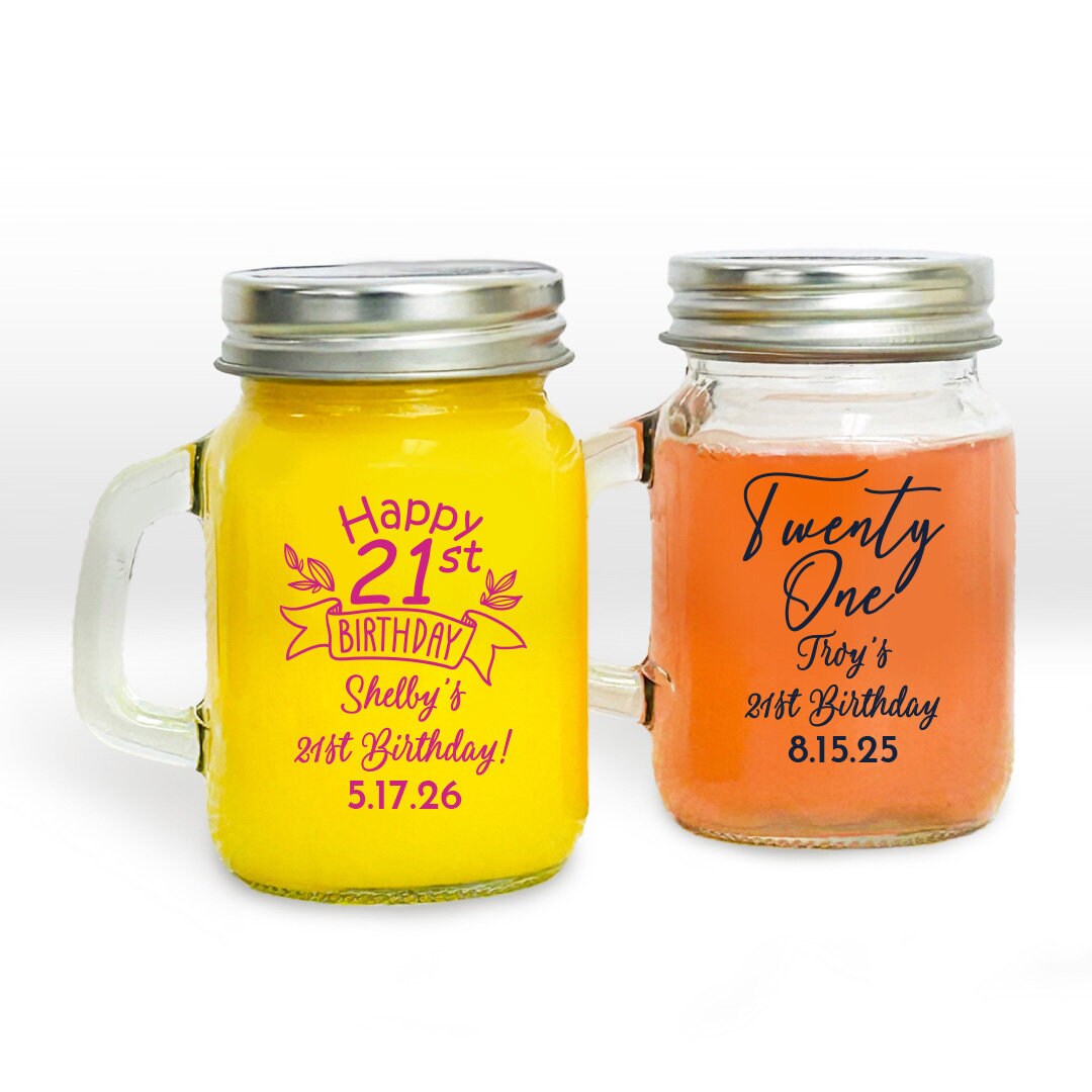 Set of 24 Birthday Personalized Mini Mason Glass Jar (3.05oz ...