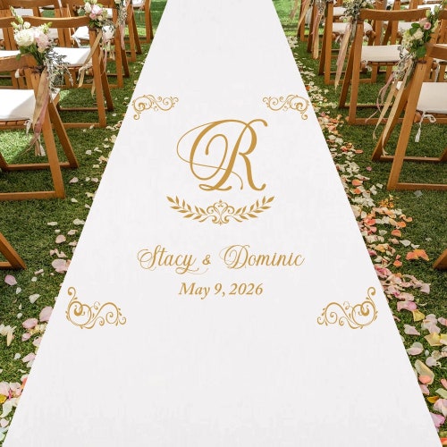 Custom Monogram Initials Personalized Aisle Runner Wedding - Etsy