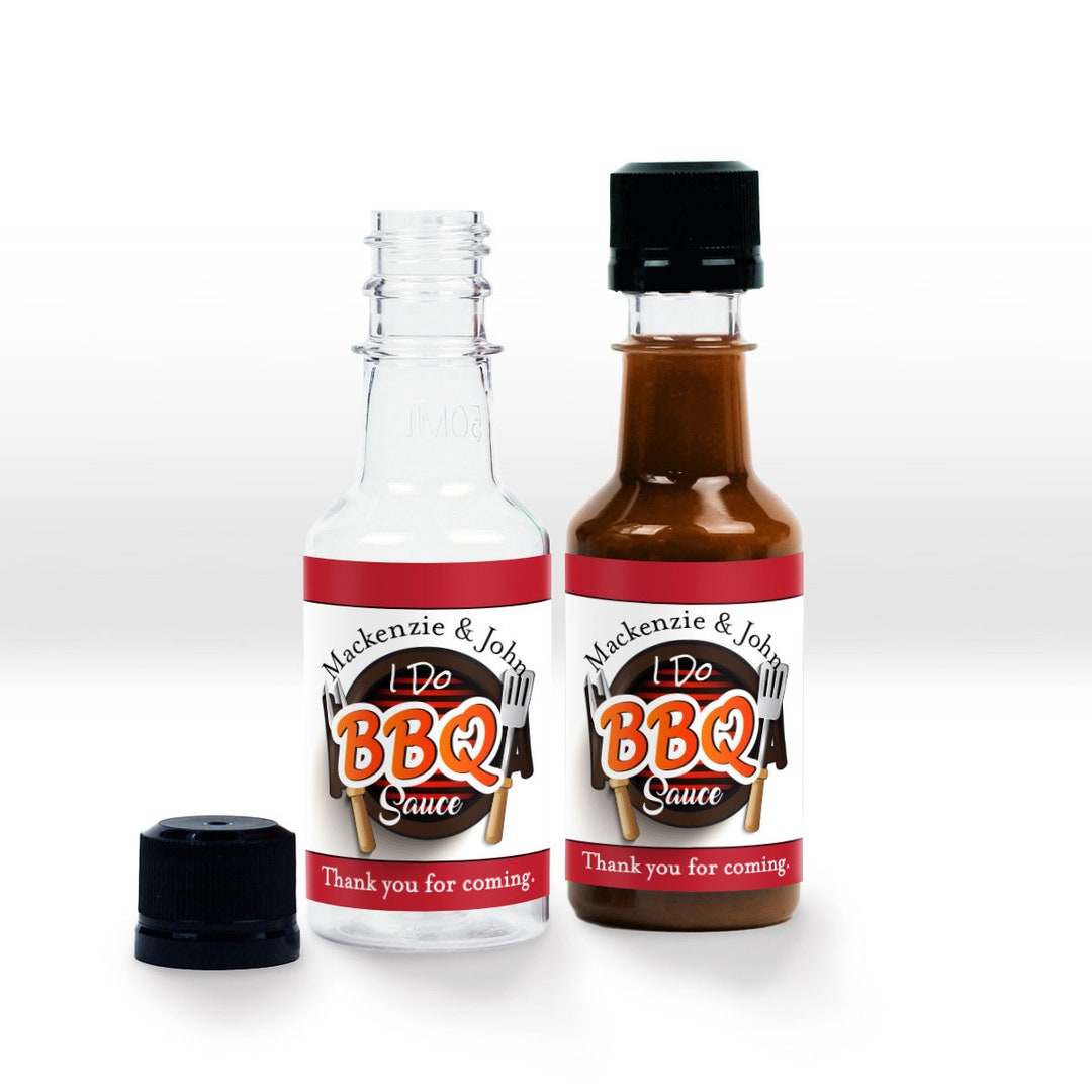 12 Pcs I Do BBQ Sauce Personalized Empty Bottle BBQ Sauce Favors ...