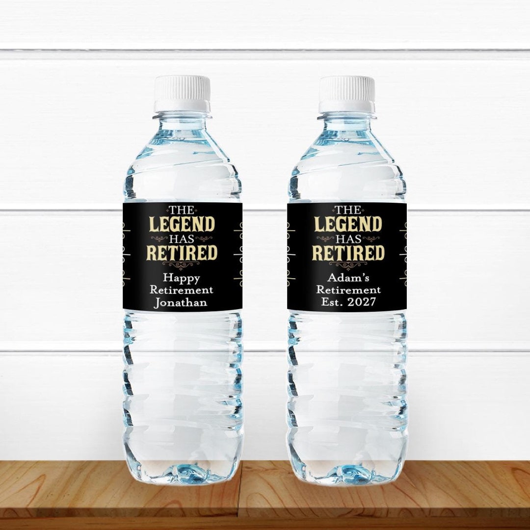 Retirement Favors, Set of 15, the Legend Has Retired Personalized Water ...