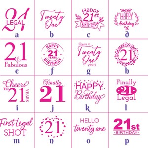 Set of 12 Twenty One 21st Birthday Personalized Mini Candy Jar ...