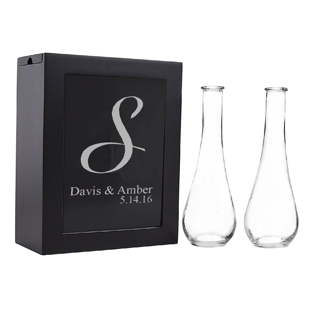 Custom Monogram 3-piece Unity Sand Ceremony Shadow Black Box Set ...