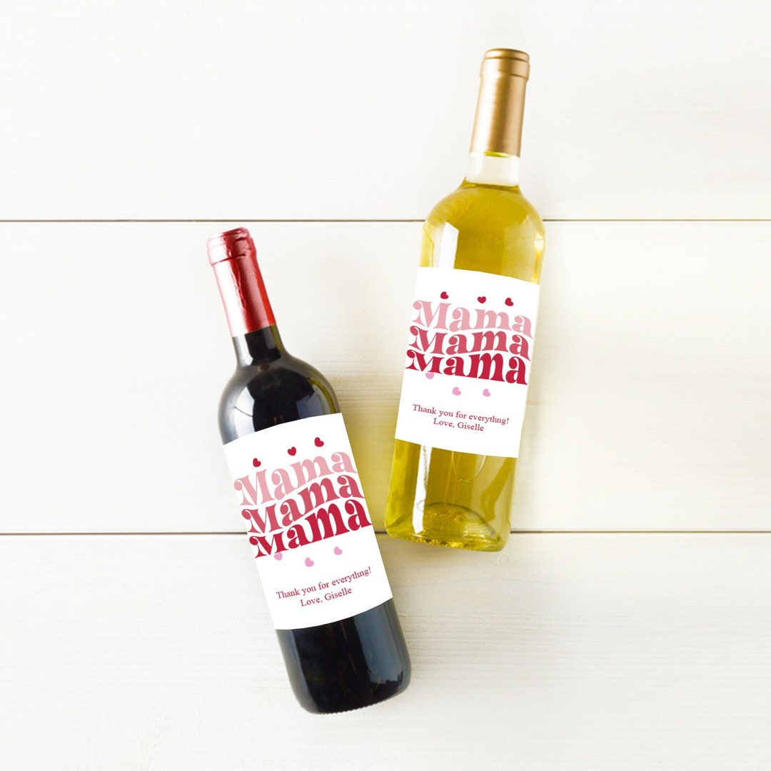12 Personalized Mama Wine Labels, Mother's Day Favor - Etsy