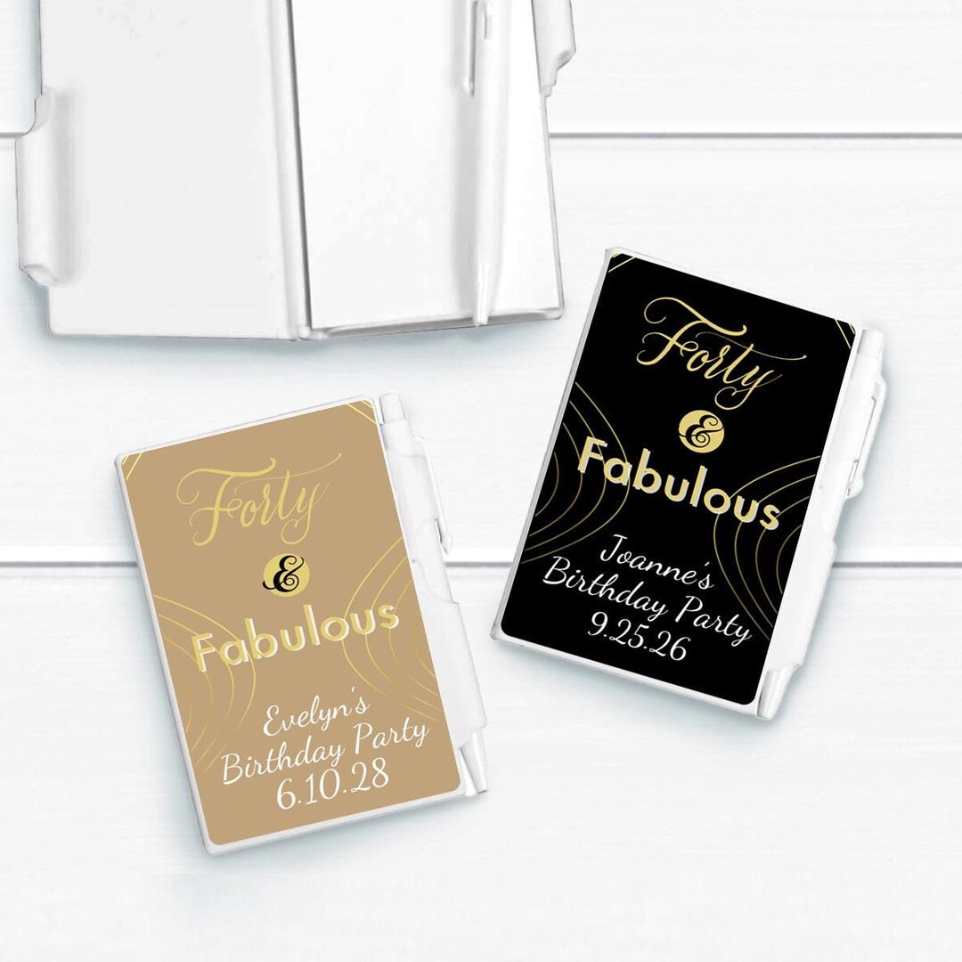 40th Birthday Favors, Set of 12, Forty and Fabulous Personalized ...