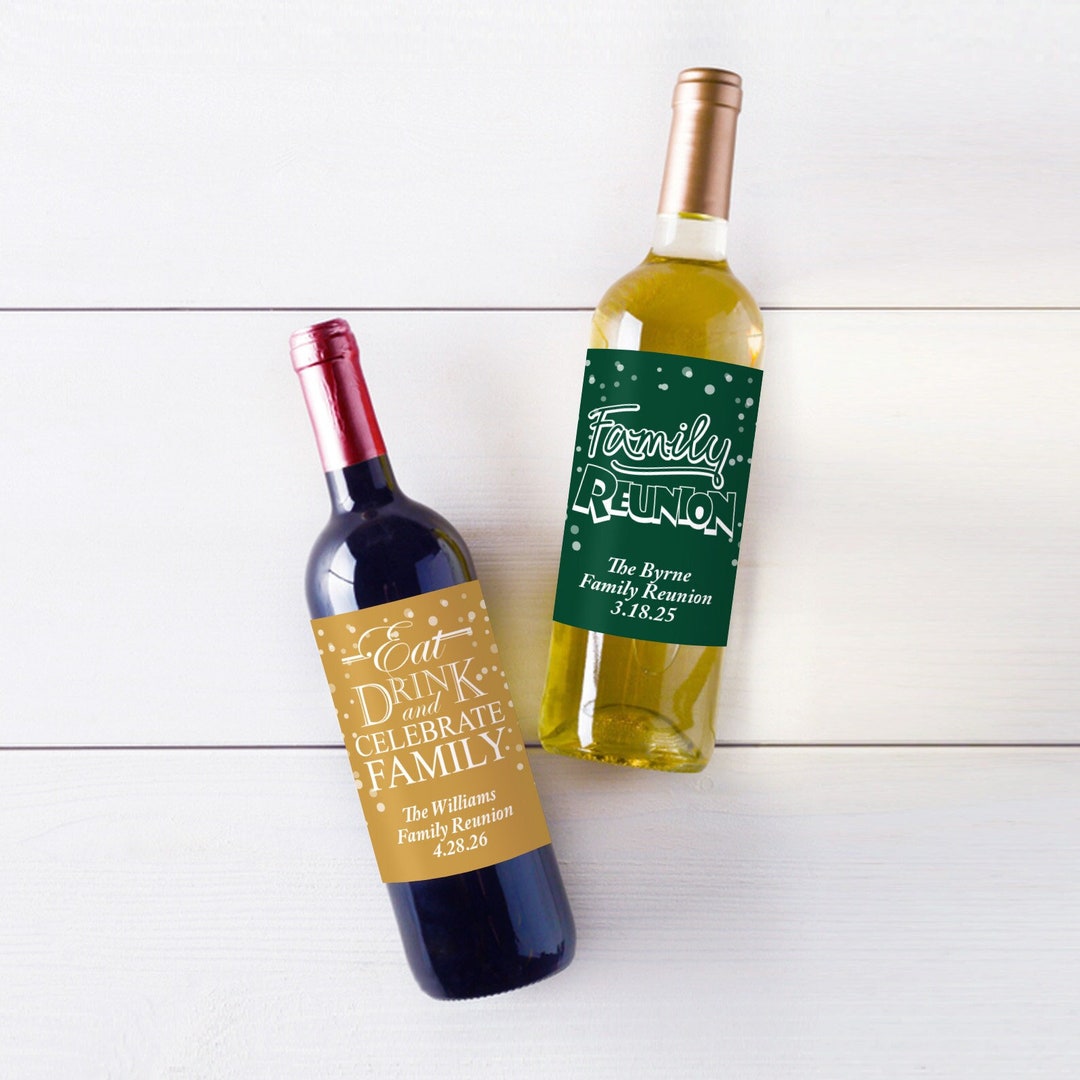 Family Reunion Label Favors 12 Pieces Personalized Family Reunion Wine ...