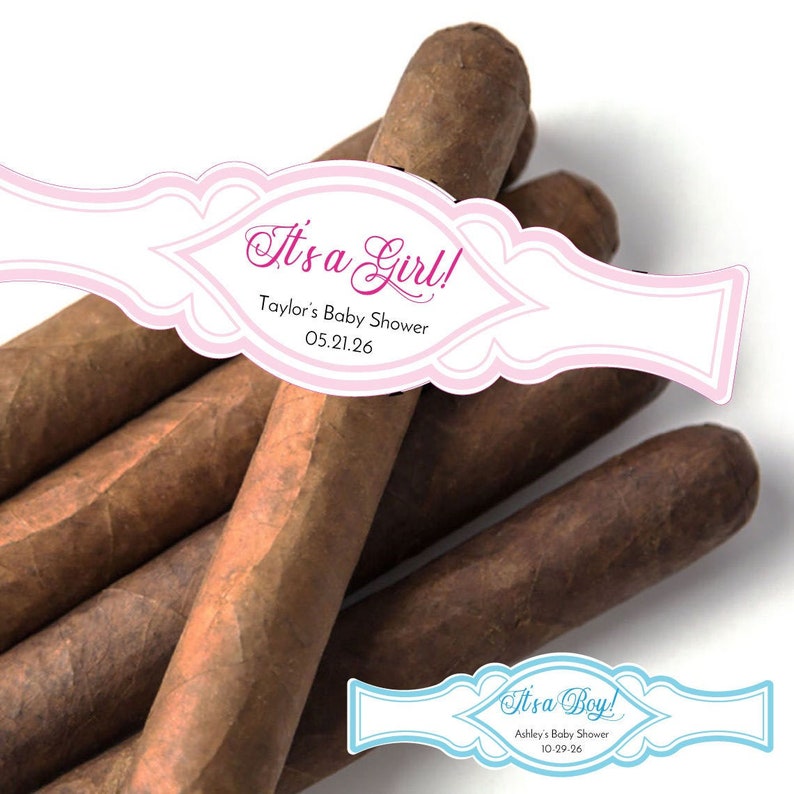 15 PIECES Baby Shower It's a Boy Cigar Stickers - Its A Girl Cigar ...