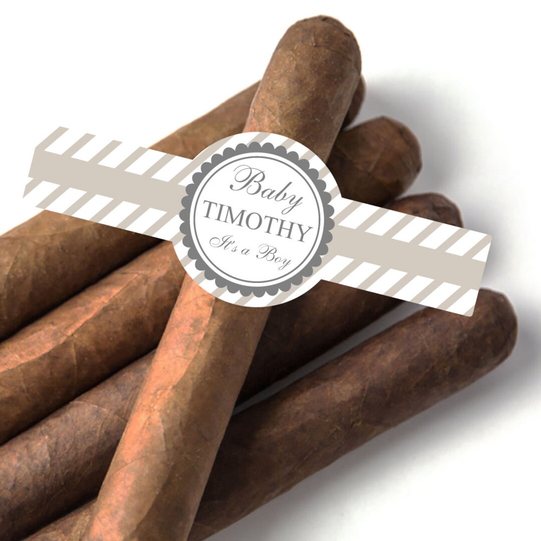 15 PIECES Diagonal Stripes Personalized Cigar Stickers , Affordable ...