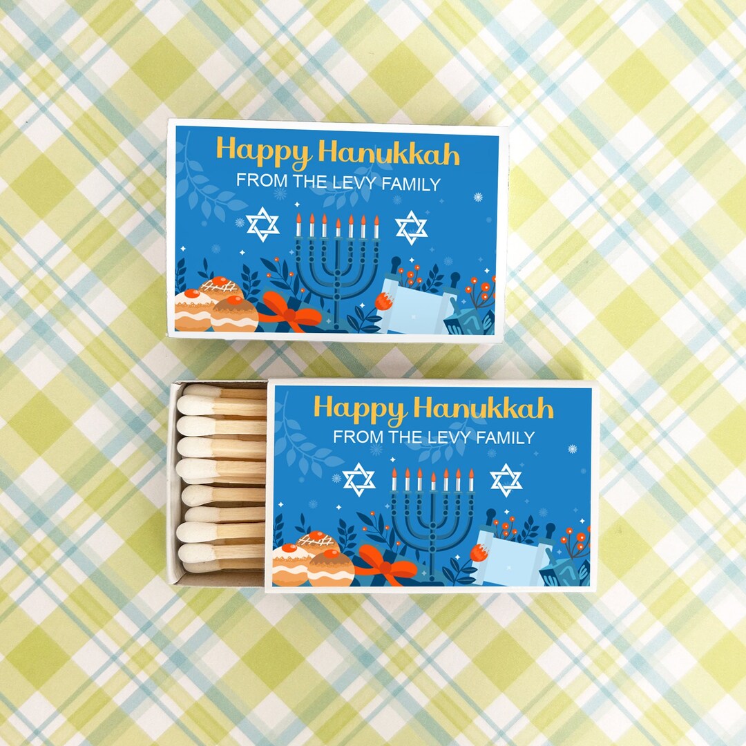BULK Matches Set of 50, Happy Hanukkah Personalized Matches, Matchboxes ...