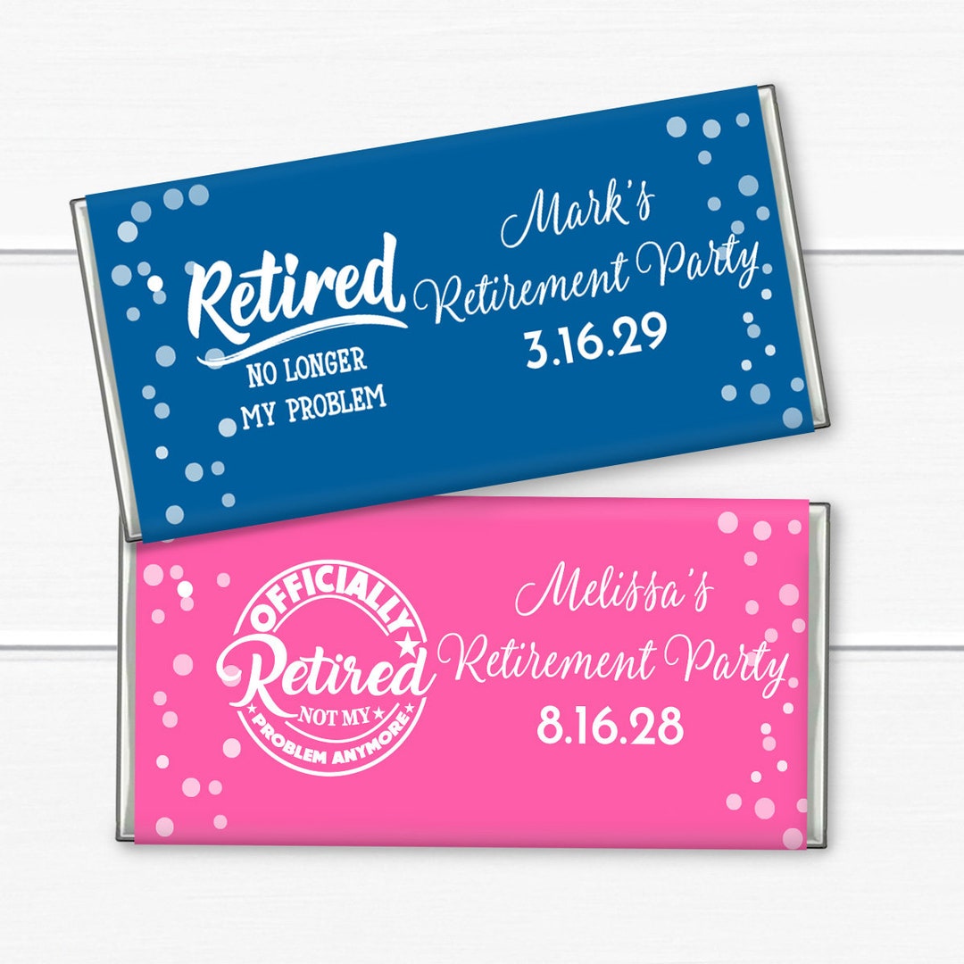 Set of 12 Retirement Personalized Hershey's Milk Chocolate Bar ...
