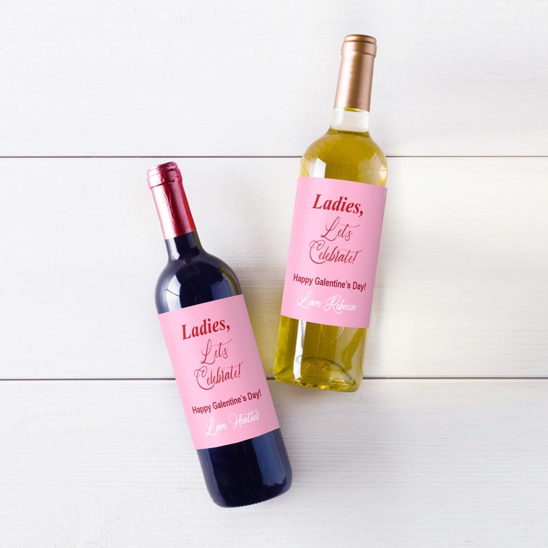 Galentine's Day Wine Labels: Personalized Party Favors, Set of 12 - Etsy