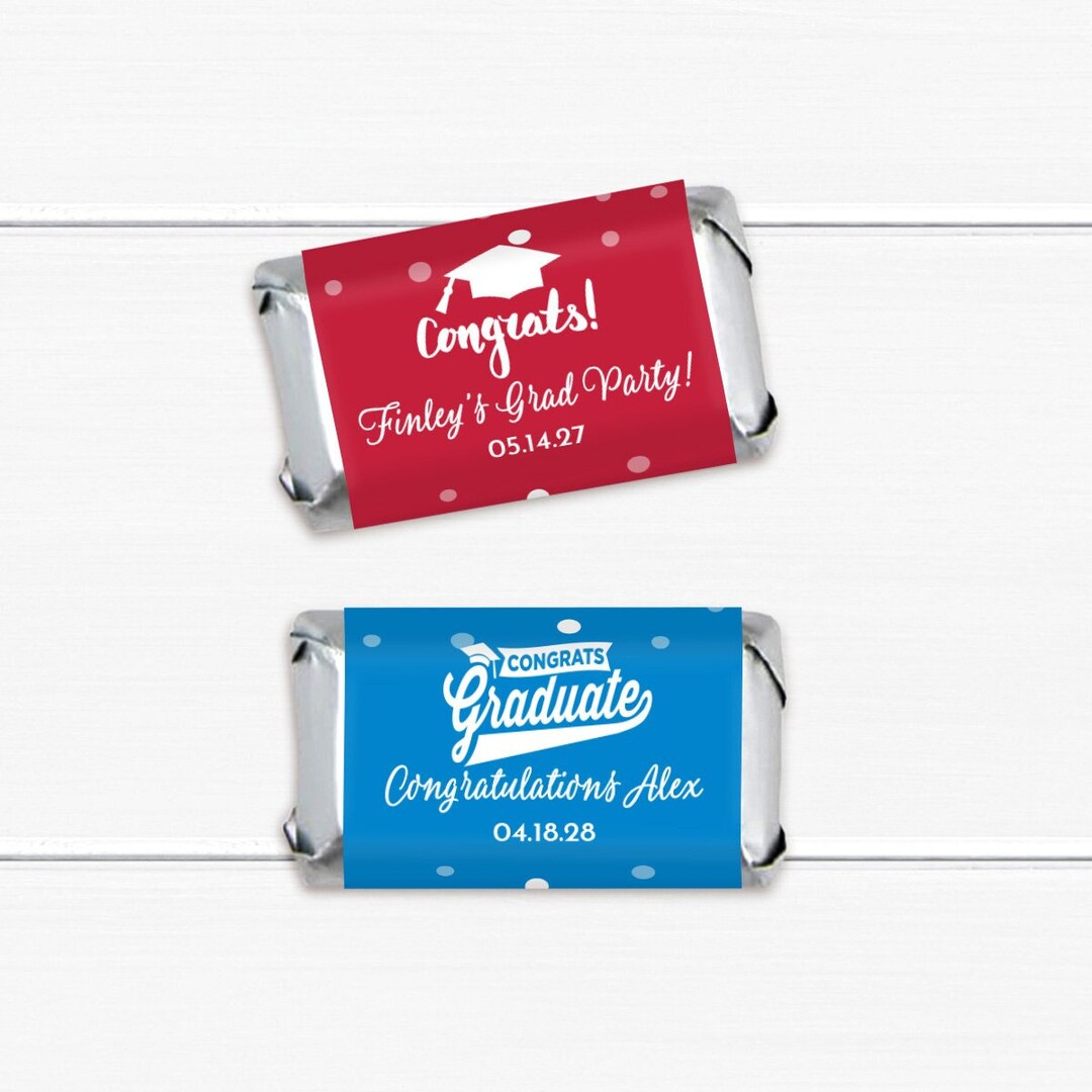 Set of 40 Graduation Personalized Hershey's Miniatures Chocolate ...