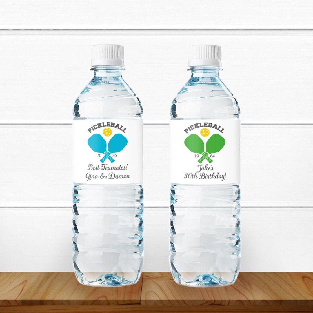 Pickleball Party Favors, Set of 15, Pickleball Personalized Water ...