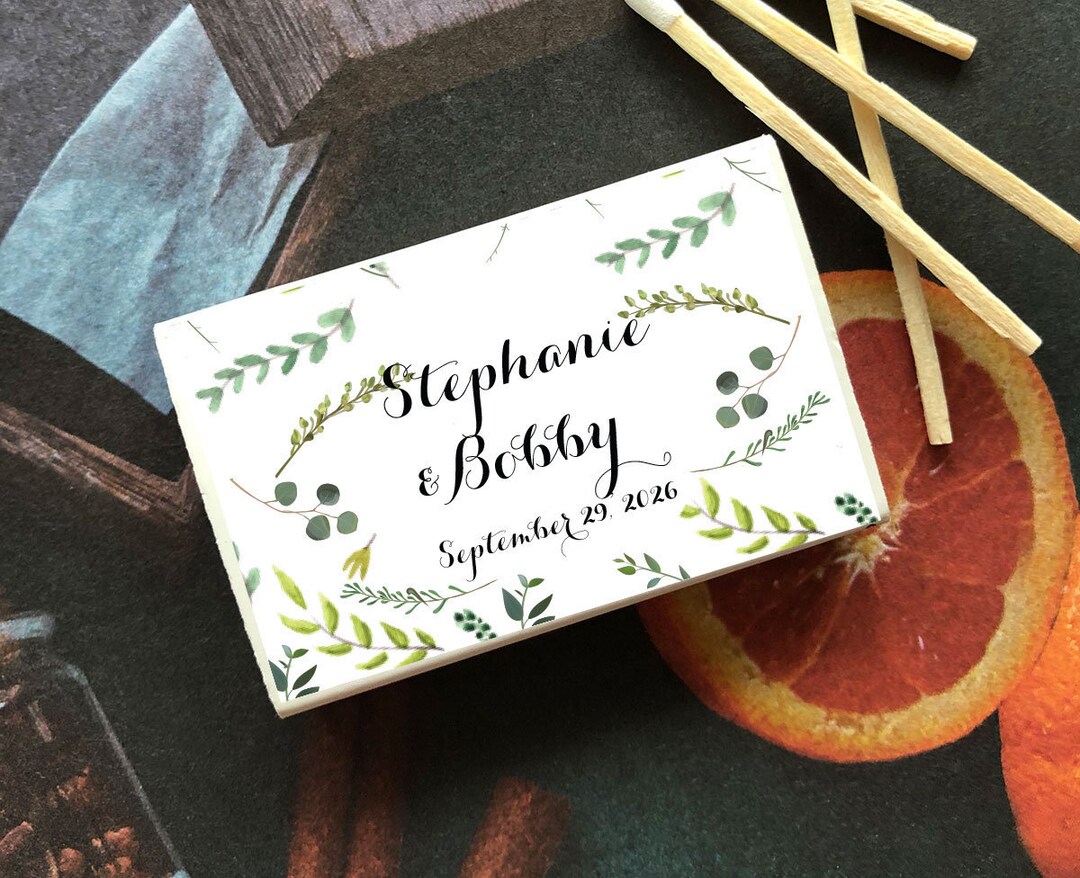 Wedding BULK Matches Set of 50, Botanical Garden Personalized Matches ...