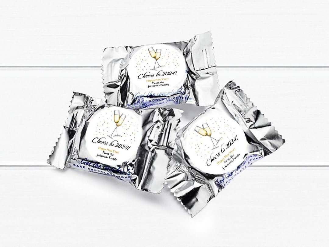 50 Pcs Cheers to New Year 2024 Personalized York Peppermint Pattie ...